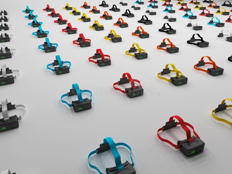 Virtual Reality Headset Glasses Realistic Flat 3d. Stereoscopic 3d VR ...