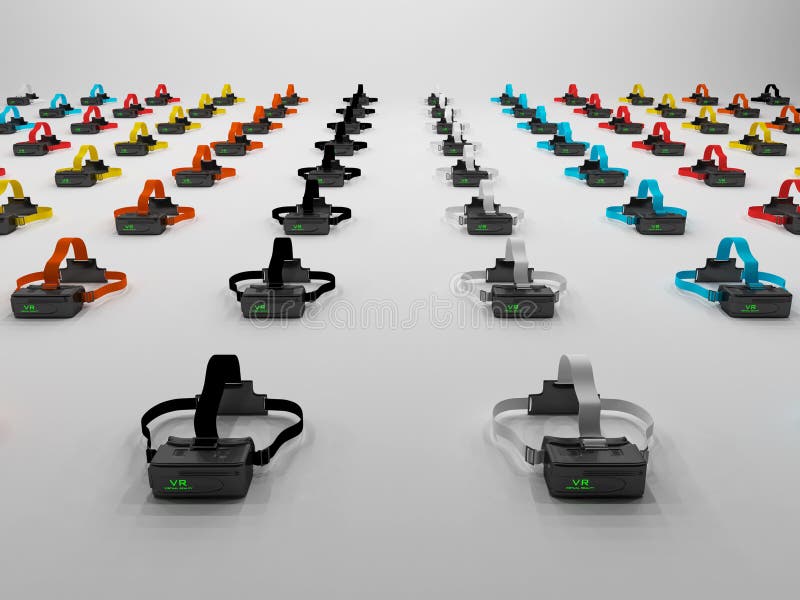 Virtual Reality Headset Glasses Realistic Flat 3d. Stereoscopic 3d VR ...