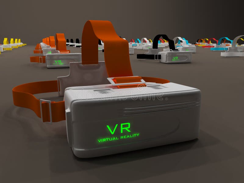 Virtual Reality Headset Glasses Realistic Flat 3d. Stereoscopic 3d VR ...