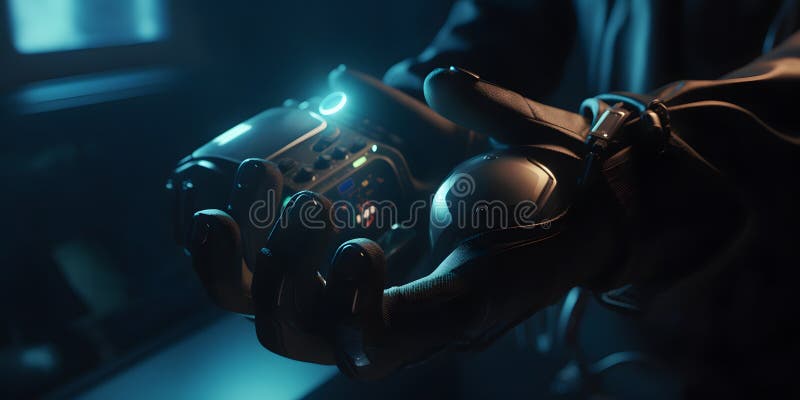 A Virtual Reality Headset and Hand Controllers Enabling a Created with ...