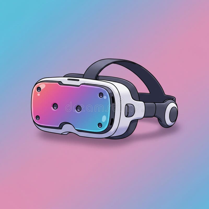 A Virtual Reality Headset Illustrated with a Modern Design. it Features ...