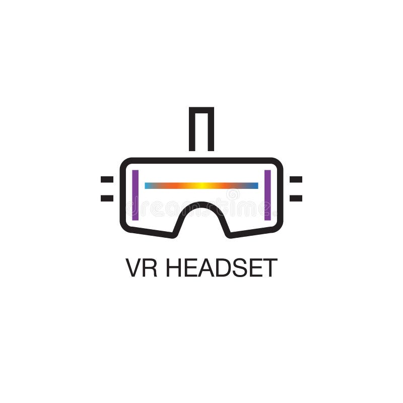 Virtual Reality Headset Line Icon, Outline Vector Logo Illustration ...