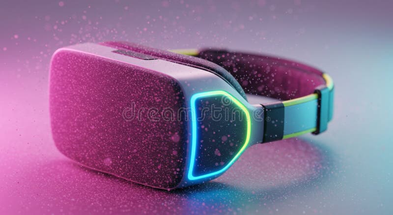 Virtual Reality Headset with a Modern Design, Featuring Neon Lighting ...