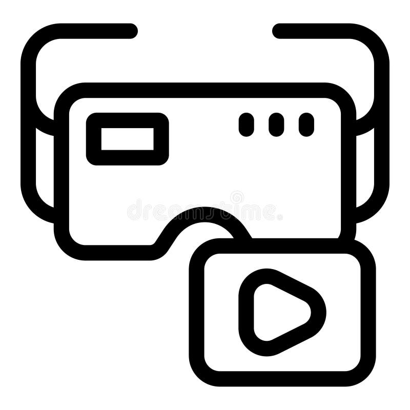 Virtual Reality Headset Playing Video Icon Stock Vector - Illustration ...
