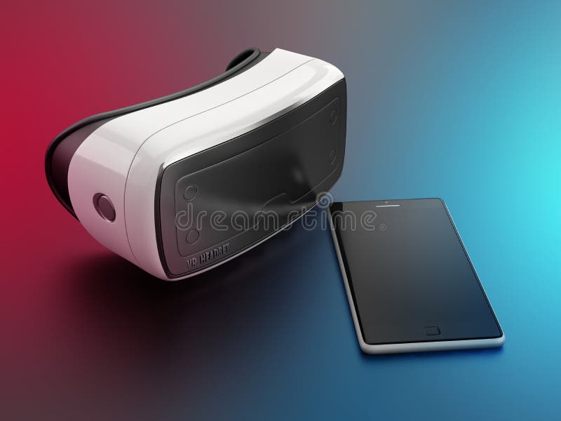 Virtual Reality Headset and Smartphone Stock Illustration ...