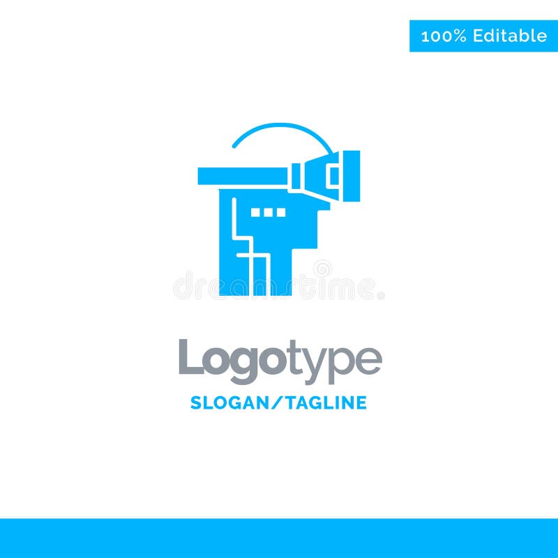 Virtual, Reality, Headset, Technology Blue Solid Logo Template. Place ...