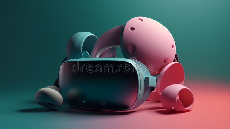 Virtual Reality Headset in Trending Color Palette with Generative AI ...