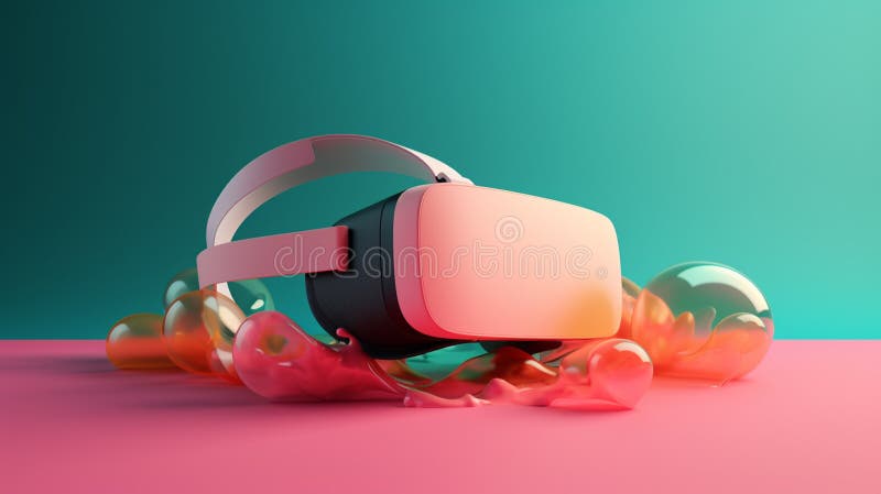 Virtual Reality Headset in Trending Color Palette with Generative AI ...