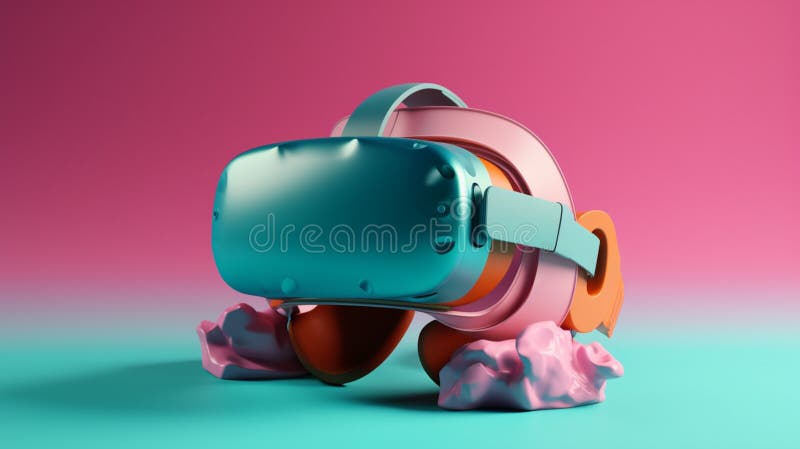 Virtual Reality Headset in Trending Color Palette with Generative AI ...