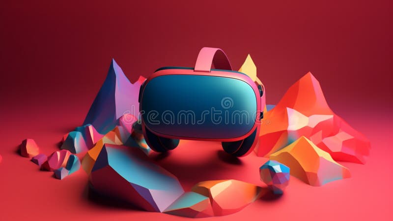 Virtual Reality Headset in Trending Color Palette with Generative AI ...