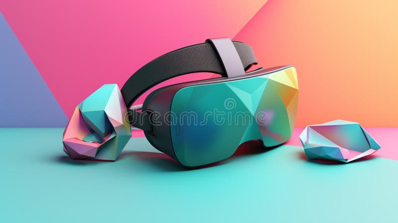 Virtual Reality Headset in Trending Color Palette with Generative AI ...