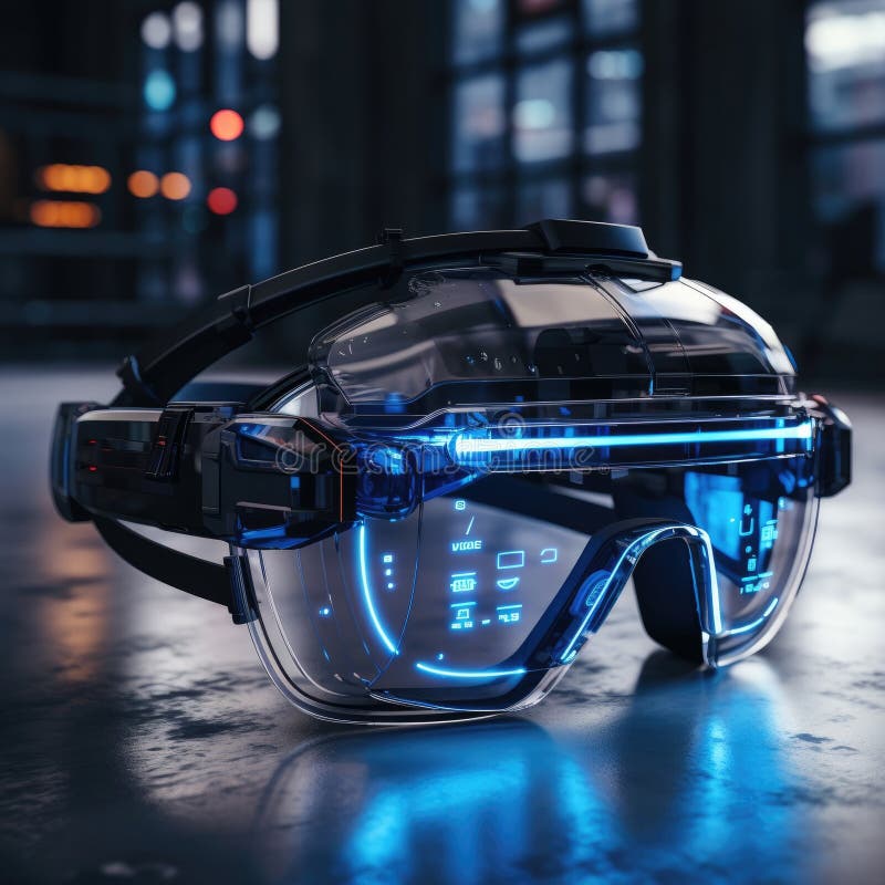 Virtual Reality Headset. Virtual Goggles Device. Futuristic Technology ...