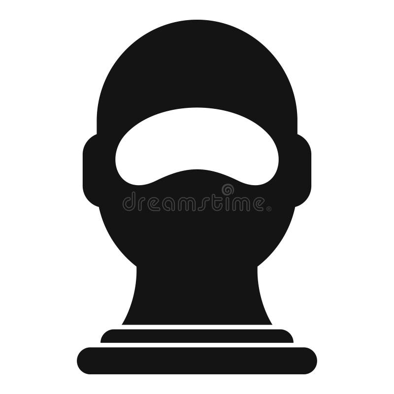 Virtual Reality Headset Wearing on Bust Icon Simple Style Stock ...