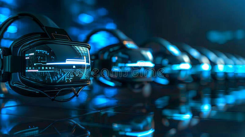 Virtual Reality Headsets for Cybersecurity Training Stock Image - Image ...