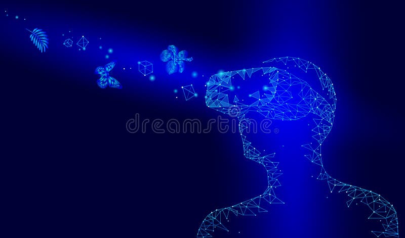 Virtual Reality Helmet Glass Headset. Future Video Internet Technology ...