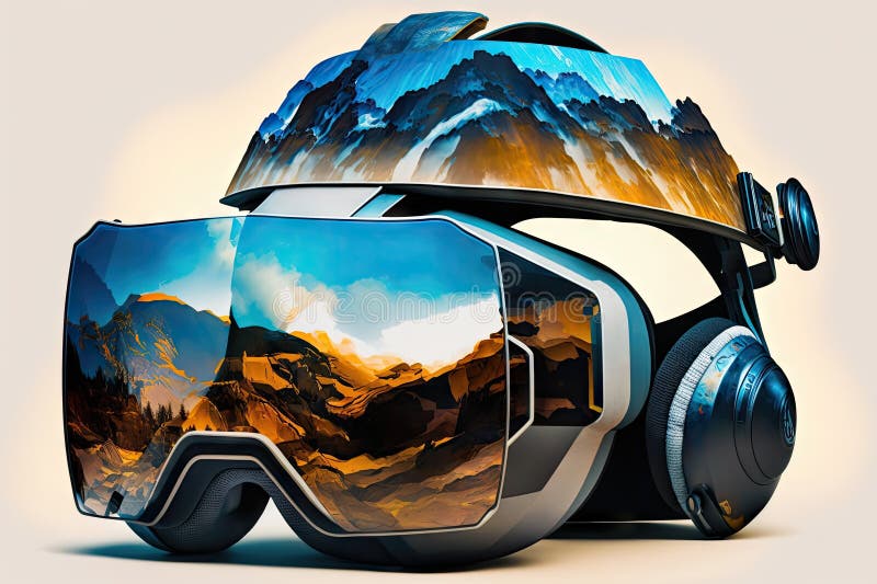 VR Headset, Double Exposure, Metaverse, Futuristic Virtual World, State ...