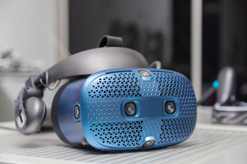 Virtual Reality Helmet. VR Headset. 3D Rendering with Virtual Reality ...