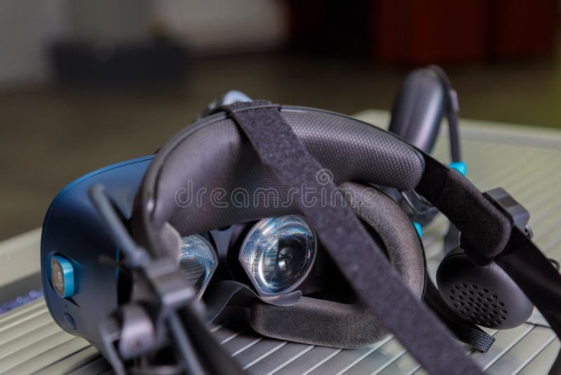 Virtual Reality Helmet. VR Headset. 3D Rendering with Virtual Reality ...