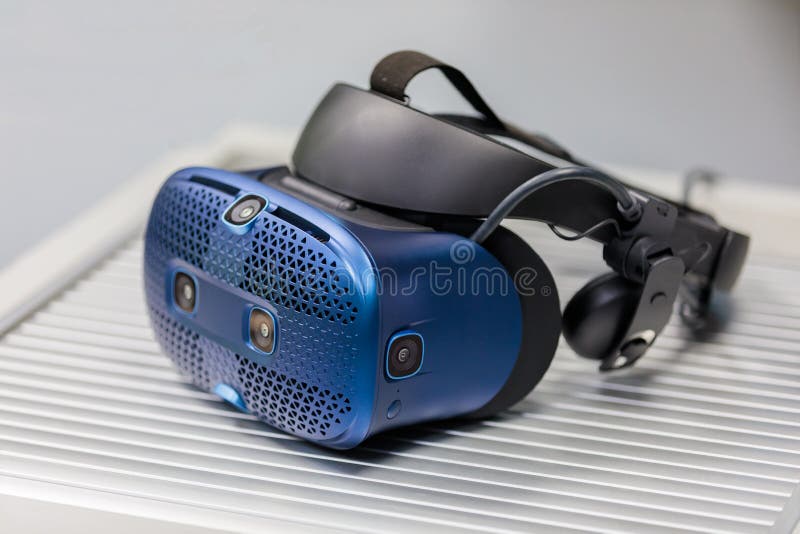 Virtual Reality Helmet. VR Headset. 3D Rendering with Virtual Reality ...