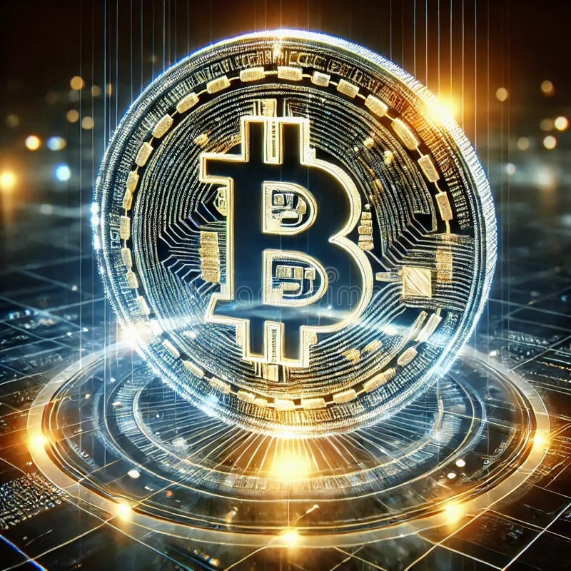 Virtual Reality Holographic Bitcoin Futuristic Atmosphere Using Modern ...