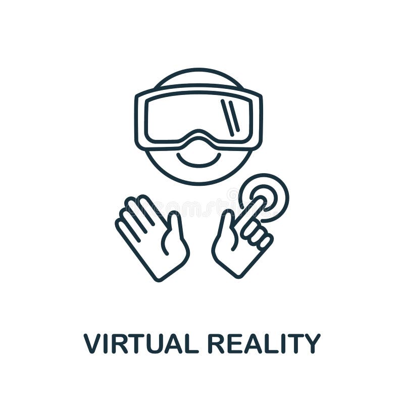 Virtual Reality Icon from Augmented Reality Collection. Simple Line ...