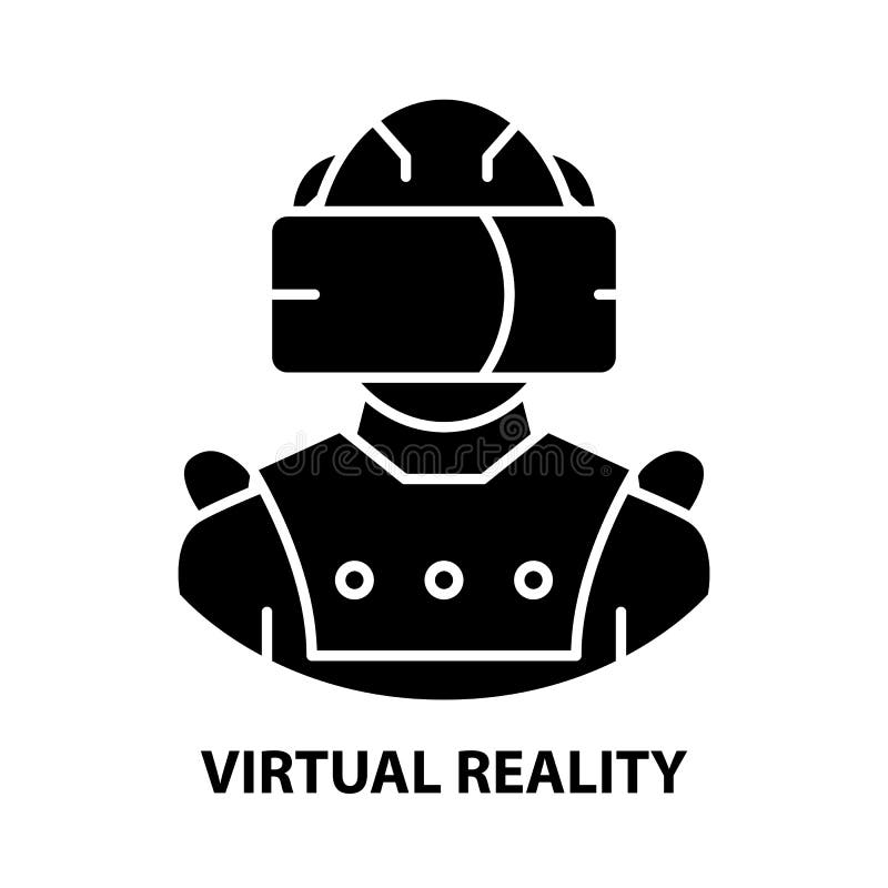 Virtual Reality Icon, Black Vector Sign with Editable Strokes, Concept ...