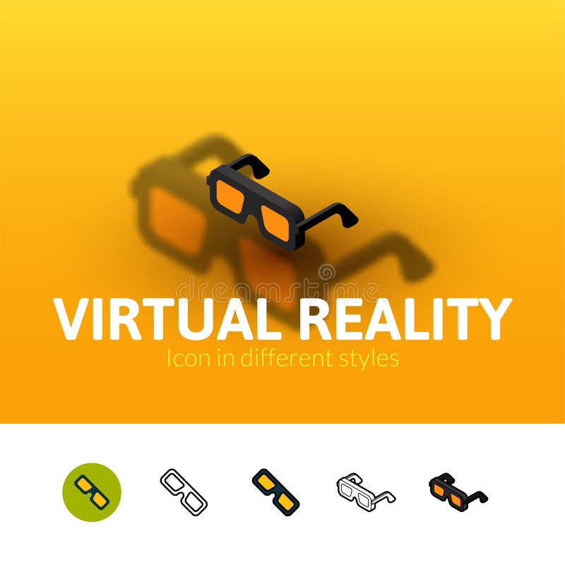Virtual Reality Icon in Different Style Stock Vector - Illustration of ...