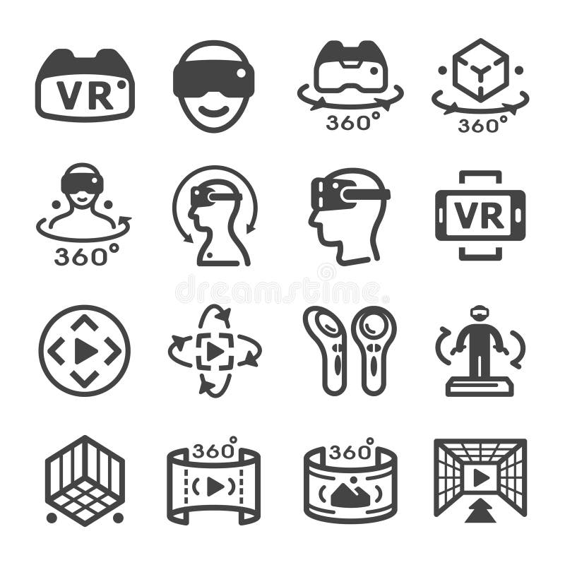 15 Icons in Flat Style of Augmented Reality Digital AR Technology ...