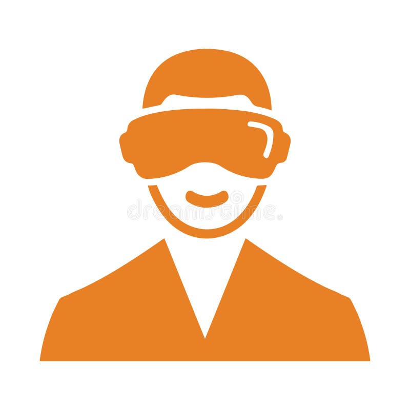 Virtual Reality Icon. Orange Vector Design Stock Vector - Illustration ...