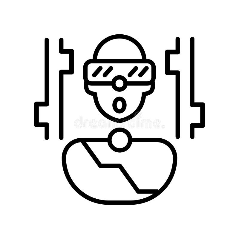 Virtual Reality Concept Vector Linear Icon Isolated on Transparent ...