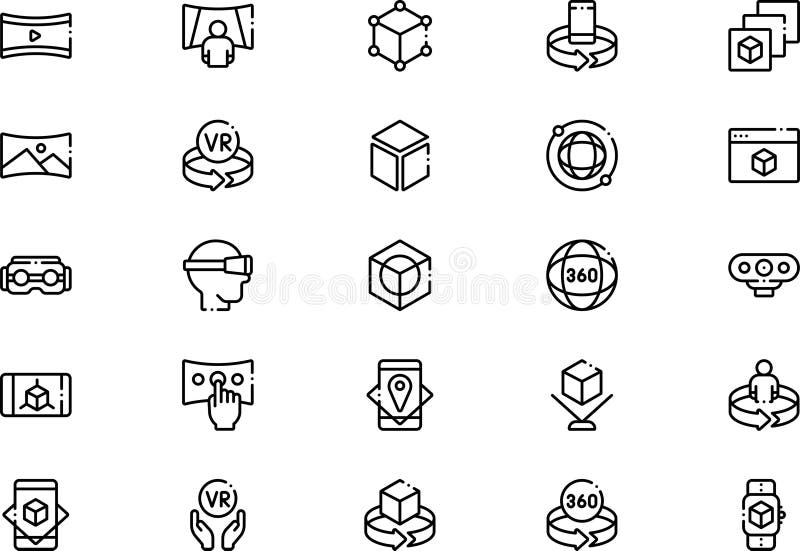 Virtual Reality Icons Collection is a Vector Illustration with Editable ...