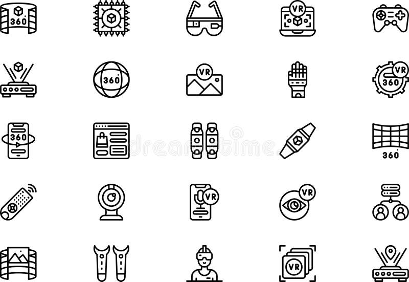 Virtual Reality Icons Collection is a Vector Illustration with Editable ...