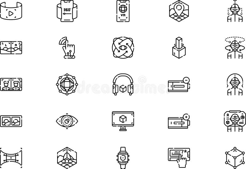 Virtual Reality Icons Collection is a Vector Illustration with Editable ...