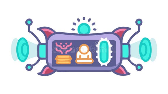 Virtual Reality Interface, Immersive Digital Experience. Vector Design ...