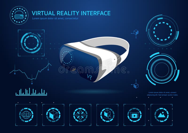 Virtual Reality Interface Technology Glasses Stock Vector ...