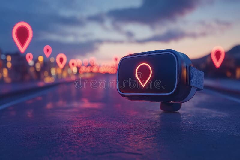Virtual Reality Interface, in a Vr Headset, Location Pin Icons are ...