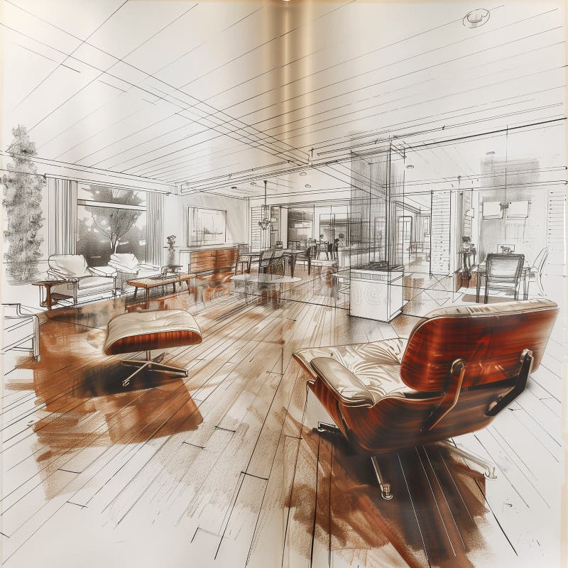 Virtual Reality Interior Design, Augmented Reality Effect Stock Image ...