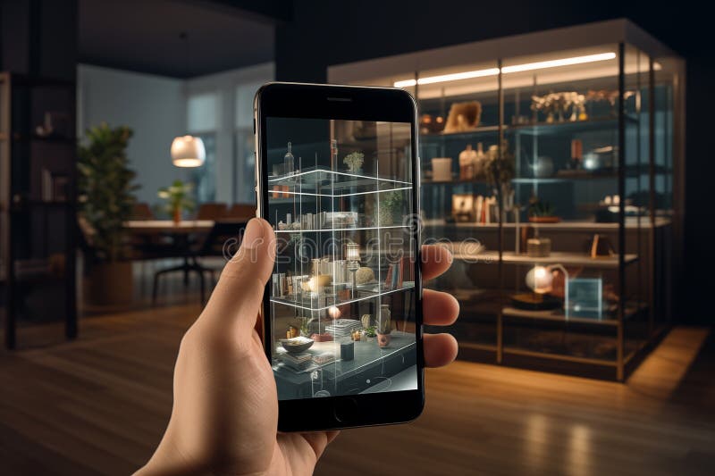 Virtual Reality: Interior Design Generated from a Smartphone Stock ...