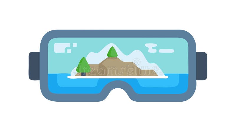 Virtual Reality Landscape Icon, Immersive Digital Experience, Vector ...