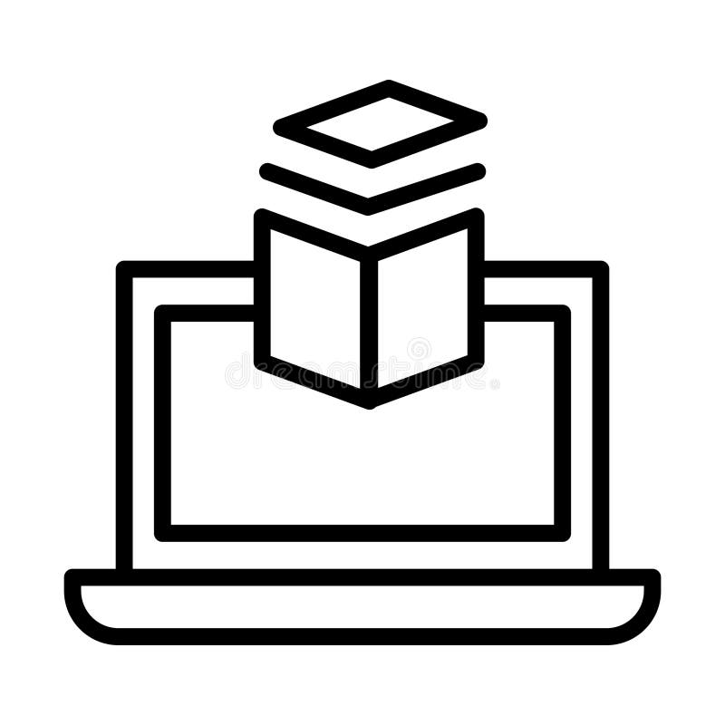 Virtual reality laptop stock vector. Illustration of linear - 314182311