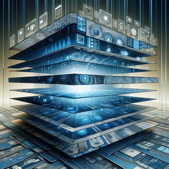 Virtual Reality Layers Each Strip Could Represent Different Laye Stock ...