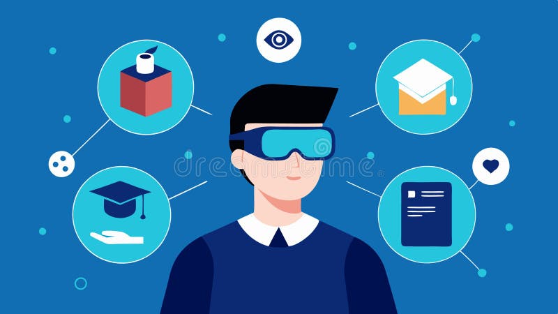 Virtual Reality Learning a Professional Wearing VR Goggles Engaged in ...