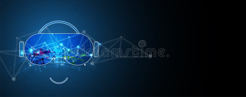 Virtual Reality in Life Future Technology Background Stock Vector ...