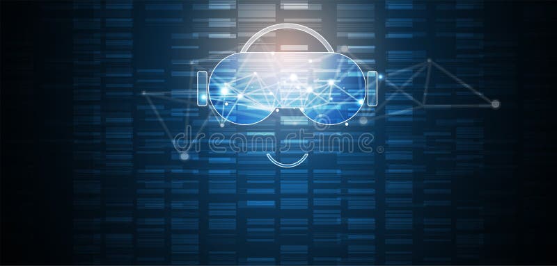 Virtual Reality in Life Future Technology Background Stock Vector ...