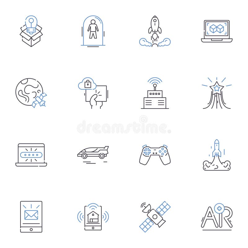 Virtual Reality Line Icons Collection. Immersion, Presence, Simulation ...