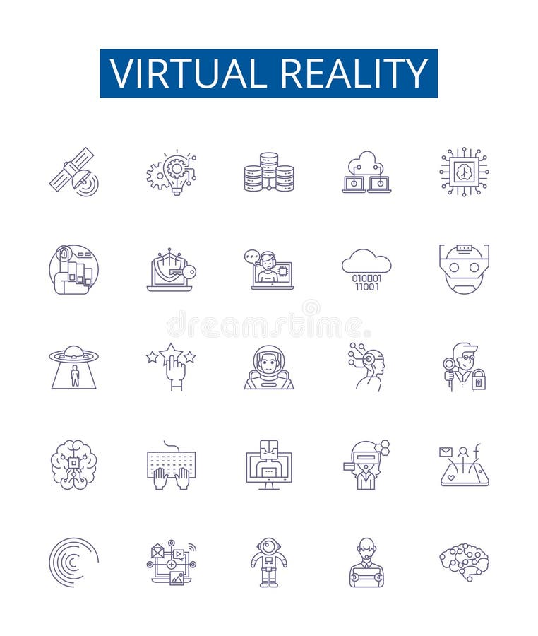 Virtual Reality Line Icons Signs Set. Design Collection of Virtual ... Virtual Reality Line Icons Signs Set. Design Collection of Virtual ...