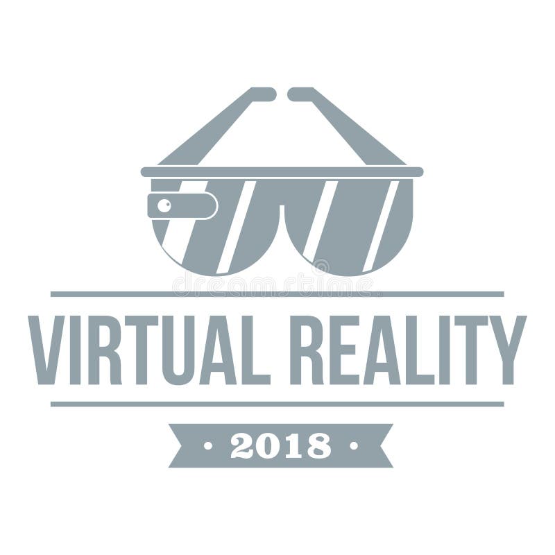 Virtual Reality Logo, Simple Gray Style Stock Vector - Illustration of ...
