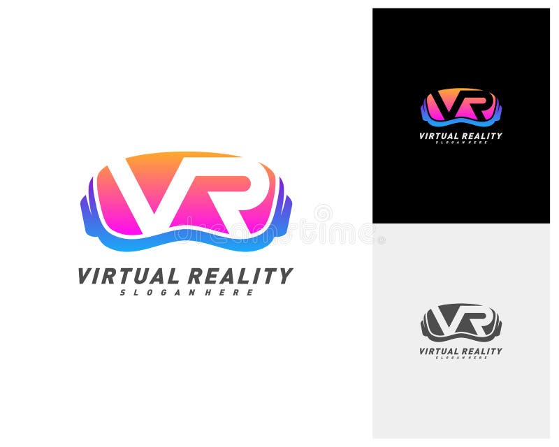 Virtual Reality Logo Template Design Vector, VR Letter Logo Design with ...