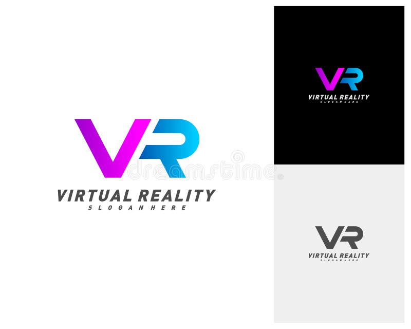 Virtual Reality Logo Template Design Vector, VR Letter Logo Design with ...