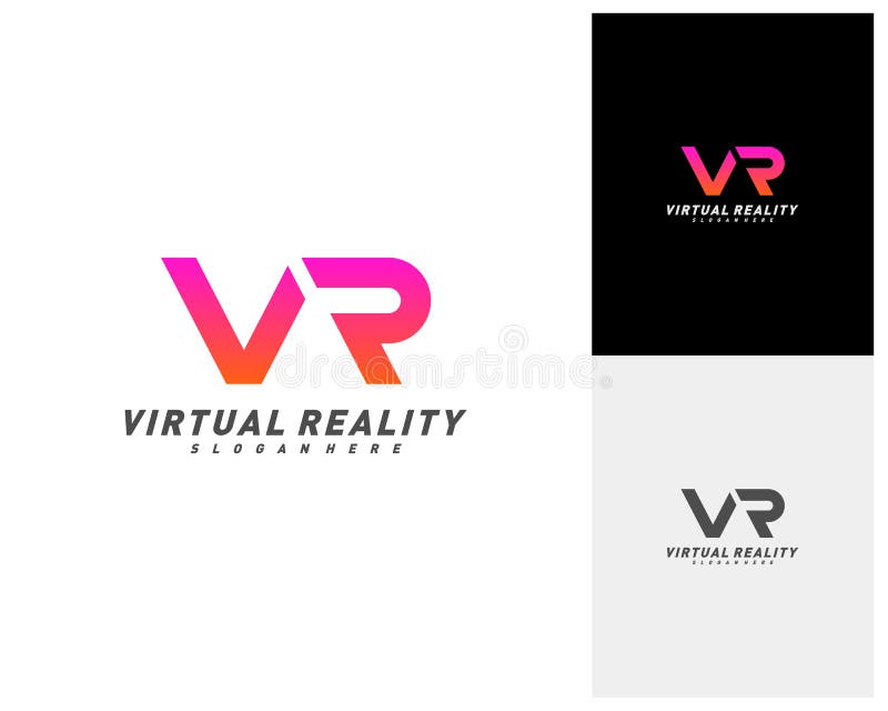 Virtual Reality Logo Template Design Vector, VR Letter Logo Design with ...